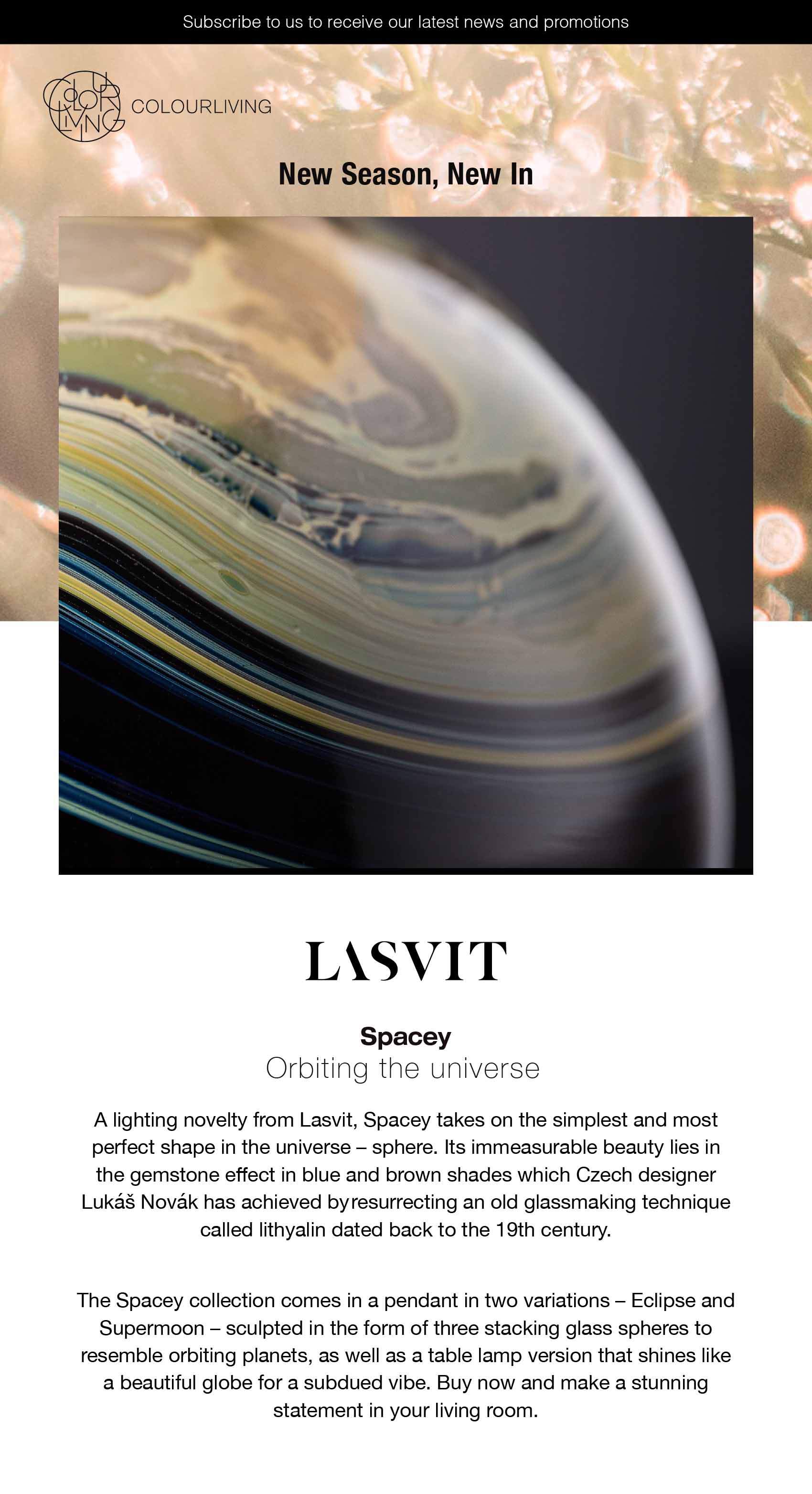 COLOURLIVING | New in | Lasvit Spacey - Orbiting the universe